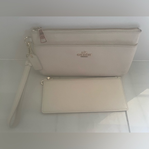 Coach | Bags | Coach Ivory Wristlet And Coin Pouch Set | Poshmark